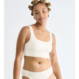 Bustier Sloggi "ZERO Feel 2.0 Top", Damen, Gr. L, N-Gr, wei&szlig; (silk wei&szlig;), Single Jersey, Obermaterial: 76% Polyamid, 24% Elasthan, matt, unifarben, BHs Bustier, nahtlos und unsichtbar
