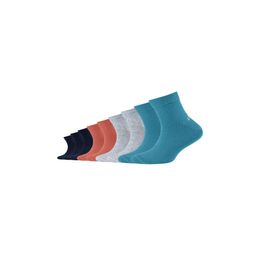 Kurzsocken s.Oliver "9er Pack", M&auml;dchen, Gr. 27-30, bunt (barrier reef), 80% Baumwolle, 17% Polyamid, 3% Elasthan, uni, Socken