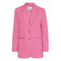 Blusenblazer Ichi "Blazer IHKATE", Damen, Gr. XL, pink (super pink), Obermaterial: 74% Polyester PES. 22% Viskose CV. 4% Elasthan EL., Blazer Blusenblazer