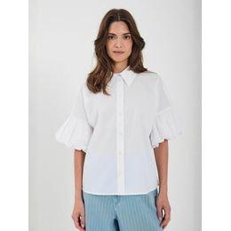 Blusentop NORR "NORR Shirt Betty", Damen, Gr. 34, wei&szlig;, Obermaterial: 65% Baumwolle, 32% Polyamid, 3% Elasthan, Blusen Blusentop