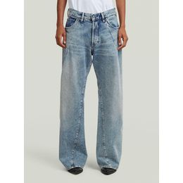 G-Star Raw Regular-fit-Jeans G-STAR "Contor Barrel Wide Pleat Jeans", Damen, Gr. 23, L&auml;nge 30, vintage aegean sea, Obermaterial: 80% Baumwolle, 20% Baumwolle, Jeans