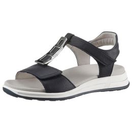Sandalette Ara "OSAKA-S", Damen, Gr. 36, blau (dunkelblau), Glattleder, unifarben, Schuhe Sandalette, Sommerschuh, Sandale, Keilabsatz, in Komfortweite H (sehr weit)