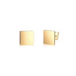 Paar Ohrstecker Elli "Viereck Geo Minimal Trend Matt 925 Silber Angolare", gold, Ohrringe, Damen, onesize, ohne Stein, Silber 925 (Sterlingsilber)