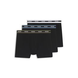 Trunk HUGO UNDERWEAR "BOXERBR TRIPL PLANET", Herren, Gr. XL (54), schwarz 003, Jersey, Obermaterial: 95% Baumwolle, 5% Elasthan, Unterhosen, kontrastfarbener Bund mit Logo