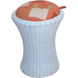 Truhe Home Affaire, wei&szlig;, H:53cm &Oslash;:42cm, Truhen, W&auml;schesitzhocker mit Stauraum
