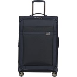 Weichgep&auml;ck-Trolley Samsonite "AIREA, verschiedene Gr&ouml;&szlig;en und Farben", Gr. B/H/T: 43cm x 67cm x 26cm 73,5 l, blau (dunkelblau), Nylon, unifarben, Koffer, mit Volumenerweiterung, mit mehreren Tragegriffen, mit Fronttasche