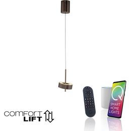 LED Pendelleuchte "Q-ROTATE", schwarz, metal braun, 1, &Oslash; 14cm, 1 Stk., NEUHAUS Q SMART HOME LIGHTS, Leuchten, LED Pendelleuchte