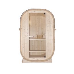 Fasssauna Sanotechnik "Au&szlig;ensauna LINDHOLM", braun (holz), Saunaofen, 3,6 kW, Saunen, inkl. Saunaofen und -steine