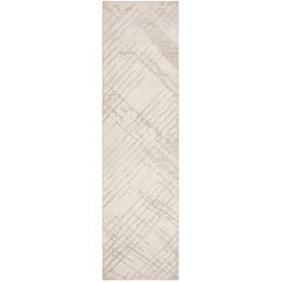 Teppich FLAIR RUGS "Remy", beige (creme), B:80cm H:12mm L:300cm, Kunstfaser, Teppiche, Teppich, Hoch-niedriger Flor in Wolle-Optik