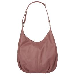 Shopper CLUTY, Damen, Gr. B/H/T: 31cm x 28cm x 7cm onesize, rosa (alt, rosa), Leder, leicht gl&auml;nzend, unifarben, Taschen Shopper, echt Leder, Made in Italy