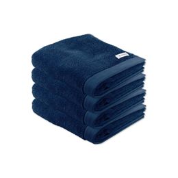 Handtuch Tom Tailor "Handtuch Color Bath Towel 4er Pack" Gr. M, blau (dunkelblau), B:50cm, Obermaterial: 100% Baumwolle CO., Handt&uuml;cher