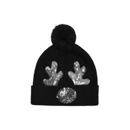 Strickm&uuml;tze Only "ONLRAINY X-MAS BEANIE ACC", Damen, schwarz, Strick, Kunstfaser, unifarben, M&uuml;tzen Strickm&uuml;tze
