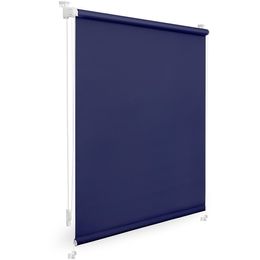 Seitenzugrollo LICHTBLICK ORIGINAL "Uni Rollo", blau (blau, wei&szlig;), B:70cm H:150cm, Polyester, Rollos, Seitenzugrollo, mit Klemmtr&auml;ger und Farbbeschichtung - f&uuml;r Fenster und T&uuml;ren, Klemmfix