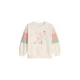 Marc O'Polo Sweatshirt MARC O'POLO "aus reiner Bio-Baumwolle", M&auml;dchen, Gr. 92/98, wei&szlig; cotton, Obermaterial: 100% Baumwolle, unifarben, regular fit, Rippb&uuml;ndchen, Sweatshirts Sweatshirt