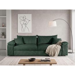 Schlafsofa Collection AB "Mara, B: 249 cm, Liegefl. 139x195 cm", flaschengr&uuml;n, B:249cm H:42cm T:87cm, 100%Polyester, Sofas, Schlafsofa, Dauer-Schlaffunktion, Bettkasten & Federkern, wahlweise mit Topper