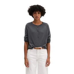 Marc O'Polo Cardigan MARC O'POLO "aus Bio-Baumwolle-Leinen-Mix", Damen, Gr. XS, oxide grau, Obermaterial: 90% Baumwolle, 10% Leinen, unifarben, loose fit, Rundhals, Strickjacken