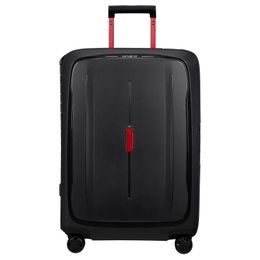 Hartschalen-Trolley Samsonite "ESSENS, verschiedene Gr&ouml;&szlig;en und Farben", Gr. B/H/T: 49cm x 69cm x 30cm 88 l, schwarz (charcoal, rot), Polypropylen, Strukturmuster, Koffer, mit robustem Polypropylen-Geh&auml;use, mit mehreren F&auml;chern