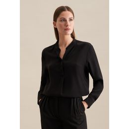 Klassische Bluse Seidensticker "Schwarze Rose", Damen, Gr. 4XL (48), schwarz, 100% Viskose, unifarben, regular fit, ohne Ausschnitt, Blusen, 1/1 V-Neck Uni