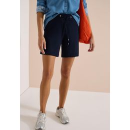 Shorts Cecil, Damen, Gr. XL (44), universal blau, Stoff, 95% Viskose, 5% Elasthan, unifarben, normal kurz, Hosen Shorts, High Waist