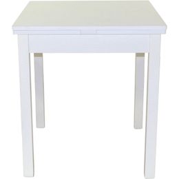 Esstisch, wei&szlig; (wei&szlig;, wei&szlig;, wei&szlig;), H:75cm T:67cm, HOFMANN LIVING AND MORE, Tische, Esstisch, ausziehbar