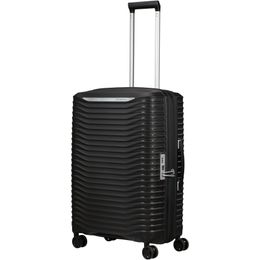 Hartschalen-Trolley Samsonite "UPSCAPE, verschiedene Gr&ouml;&szlig;en und Farben", Gr. B/H/T: 47cm x 68cm x 28cm 75 l, schwarz, Polypropylen, gestreift, Koffer, mit Volumenerweiterung, mit Tragegriff oben und seitlich