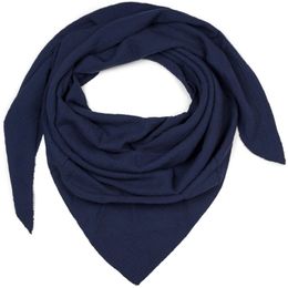 Dreieckstuch styleBREAKER "Musselin Dreiecktuch Einfarbig", Damen, blau (dunkelblau), Obermaterial: 100% Baumwolle CO., Modisch, Modet&uuml;cher