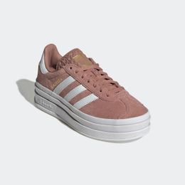 Plateausneaker adidas originals "GAZELLE BOLD", M&auml;dchen, Gr. 38,5, rosa (warm clay, cloud wei&szlig;, gold metallic), Leder, Synthetik, Schuhe Plateausneaker, f&uuml;r Kinder & Jugendliche