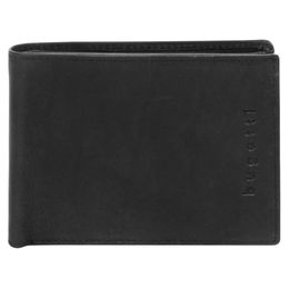Geldb&ouml;rse Bugatti "ROMANO", Herren, schwarz, Leder, unifarben, Kleinlederwaren, echt Leder