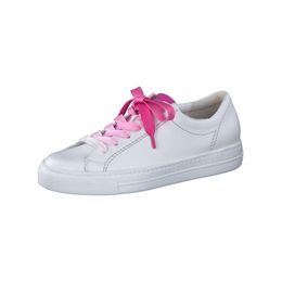 Sneaker Paul Green "Paul Green Sneaker Glattleder", Damen, Gr. 37,5, bunt (wei&szlig;, pink), Glattleder, Schuhe Sneaker