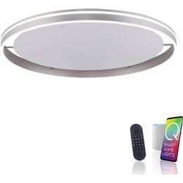 LED Deckenleuchte "Q-VITO", stahlfarben, 1, &Oslash; 79,4cm, 1 Stk., NEUHAUS Q SMART HOME LIGHTS, Leuchten, LED Deckenleuchte
