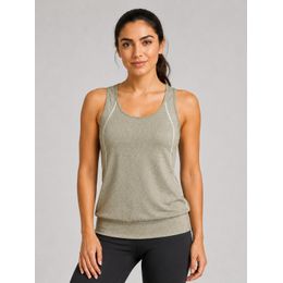 Funktionsshirt LPO "NAKINA TOP WOMEN", Damen, Gr. 46 (L), sand, 94% Polyester; 6% Elasthan, tailliert, Shirts Funktionsshirt, Funktionsshirt mit V-Ausschnitt