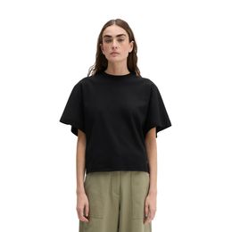 Marc O'Polo T-Shirt MARC O'POLO "aus Interlock-Jersey", Damen, Gr. L, schwarz, Obermaterial: 100% Baumwolle, unifarben, Basic, loose fit, Rundhals, normaler Saum, Shirts T-Shirt