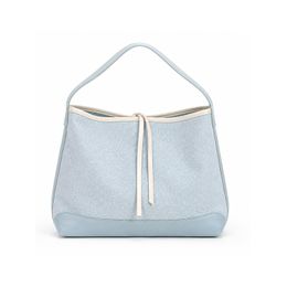 Schultertasche TONI & FRIENDS "Murnau", Damen, Gr. B/H/T: 36cm x 28cm x 13cm onesize, hellblau, Leinen, Taschen Schultertasche, Leinen Stoff Tasche
