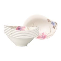 Villeroy & Boch Dipschale VILLEROY & BOCH "Dipsch&auml;lchen Mariefleur Gris Serve & Salad 12 x 8 cm 6er Set bunt", bunt, L:11,5cm, Sch&uuml;sseln, Dipschale