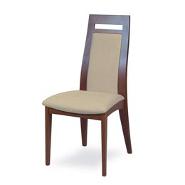 Esszimmerstuhl Home Affaire "CLIO", nuss, beige, nussbaum, beige, B:48cm H:101cm T:58cm, Massivholz, St&uuml;hle, Esszimmerstuhl, Stuhl mit wasserabweisender Stoff