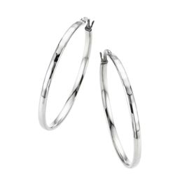 Paar Creolen Firetti "Schmuck Geschenk Basic,Klassisch", silber (edelstahlfarben), Ohrringe, Damen, 43mm, Edelstahl