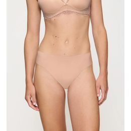 Slip Triumph "Pretty Micro Tai", Damen, Gr. XS, neutral beige, Microfaser, Obermaterial: 86% Polyamid, 14% Elasthan, k&ouml;rpernah, Unterhosen Slip, nahtlos