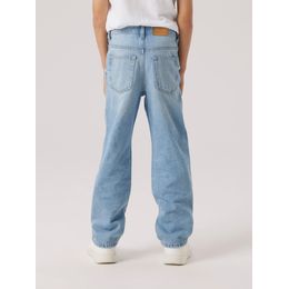 Relax-fit-Jeans name it "NKMRYAN LOOSE JEANS 5760-RM NOOS", Kinder, Gr. 164, N-Gr, blau (light blau denim), Denim/Jeans, Obermaterial: 100% Baumwolle, leichte Abriebeffekte, loose fit lang, Jeans