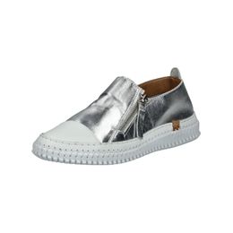 Schn&uuml;rschuh Andrea Conti "Andrea Conti Halbschuhe Leder", Damen, Gr. 37, silber, Leder, Schuhe Schn&uuml;rschuh