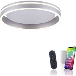 LED Deckenleuchte "Q-VITO", stahlfarben, 1, &Oslash; 40cm, 1 Stk., NEUHAUS Q SMART HOME LIGHTS, Leuchten, LED Deckenleuchte