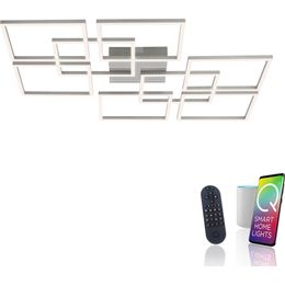 LED Deckenleuchte "Q-INIGO", stahlfarben, 8, 1 Stk., NEUHAUS Q SMART HOME LIGHTS, Leuchten, LED Deckenleuchte