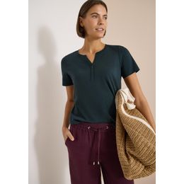 Tunikashirt Cecil, Damen, Gr. L (42), deep petrol blau, Web, 100% Baumwolle, unifarben, comfort fit normal, ohne Ausschnitt, B&uuml;ndchen, Shirts, aus reiner Baumwolle