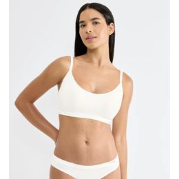 Schalen-BH Sloggi "FREE Evolve P", Damen, Gr. 1, N-Gr, wei&szlig; (silk wei&szlig;), Single Jersey, Obermaterial: 46% Polyester, 45% Modal, 9% Elasthan, unifarben, BHs Schalen-BH, super weich, dehnf&auml;hig, Stretch-Cups