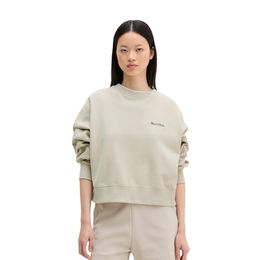 Marc O'Polo Sweatshirt MARC O'POLO "mit gepeachter Oberfl&auml;che", Damen, Gr. L, grau silk, Obermaterial: 100% Baumwolle, unifarben, oversize, doppelte B&uuml;ndchen, Sweatshirts Sweatshirt