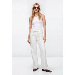 Weite Jeans Mavi "NELLA", Damen, Gr. 27, L&auml;nge 30, wei&szlig; str, 98% Baumwolle, 2% Elastan, weit normal, Jeans, Wide Leg Jeans