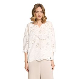Schlupfbluse Betty Barclay "Damen im Carmen-Look", Damen, Gr. 36, wei&szlig; (rohwei&szlig;), Obermaterial: 100% Baumwolle, figurumspielend normal, Rundhals, Blusen Schlupfbluse