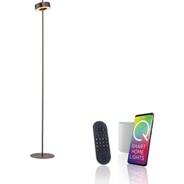 LED Stehlampe "Q-ROTATE", schwarz, metal braun, 1, &Oslash; 22cm H: 140cm, 1 Stk., NEUHAUS Q SMART HOME LIGHTS, Leuchten, LED Stehlampe