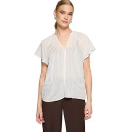Klassische Bluse Zero "Damen mit V-Ausschnitt", Damen, Gr. 34, sanftes wei&szlig;, Obermaterial: 80% Viskose, 15% Polyamid, 5% Polyester, durchscheinend, figurumspielend normal, V-Ausschnitt, Blusen Bluse