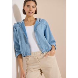 Blouson Cecil, Damen, Gr. L (42), blau (light blau wash), Stoff, 100% Lyocell, unifarben, comfort fit normal, ohne Ausschnitt, abgesteppt, Jacken Blouson, im Denim-Style
