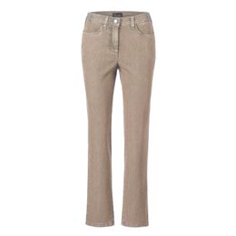 Regular-fit-Jeans GOLDNER "Kurzgr&ouml;&szlig;e Denimhose mit Stretchkomfort", Damen, Gr. 23, K-Gr, beige, Obermaterial: 78% Baumwolle CO. 20% Polyester PES. 2% Elasthan EL., normal, Jeans, Ohne